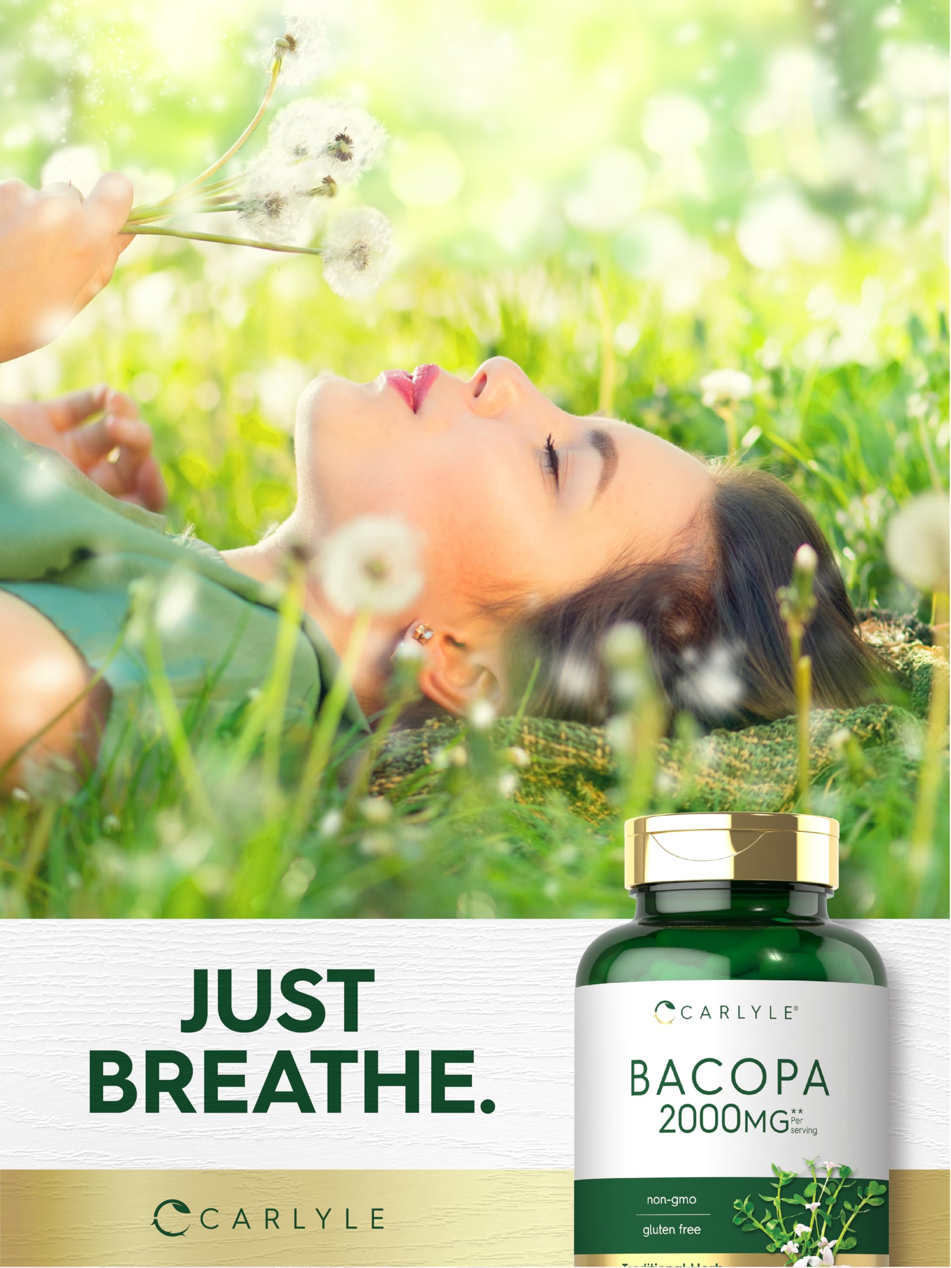 Carlyle Bacopa Monnieri Capsules | 180 Capsules | Gluten Free Supplement