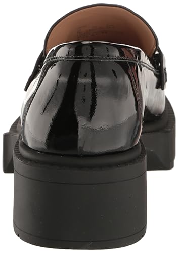 COACH Women's Flats Leah Loafer in Patent Leather, Color Black Patent, Size 8