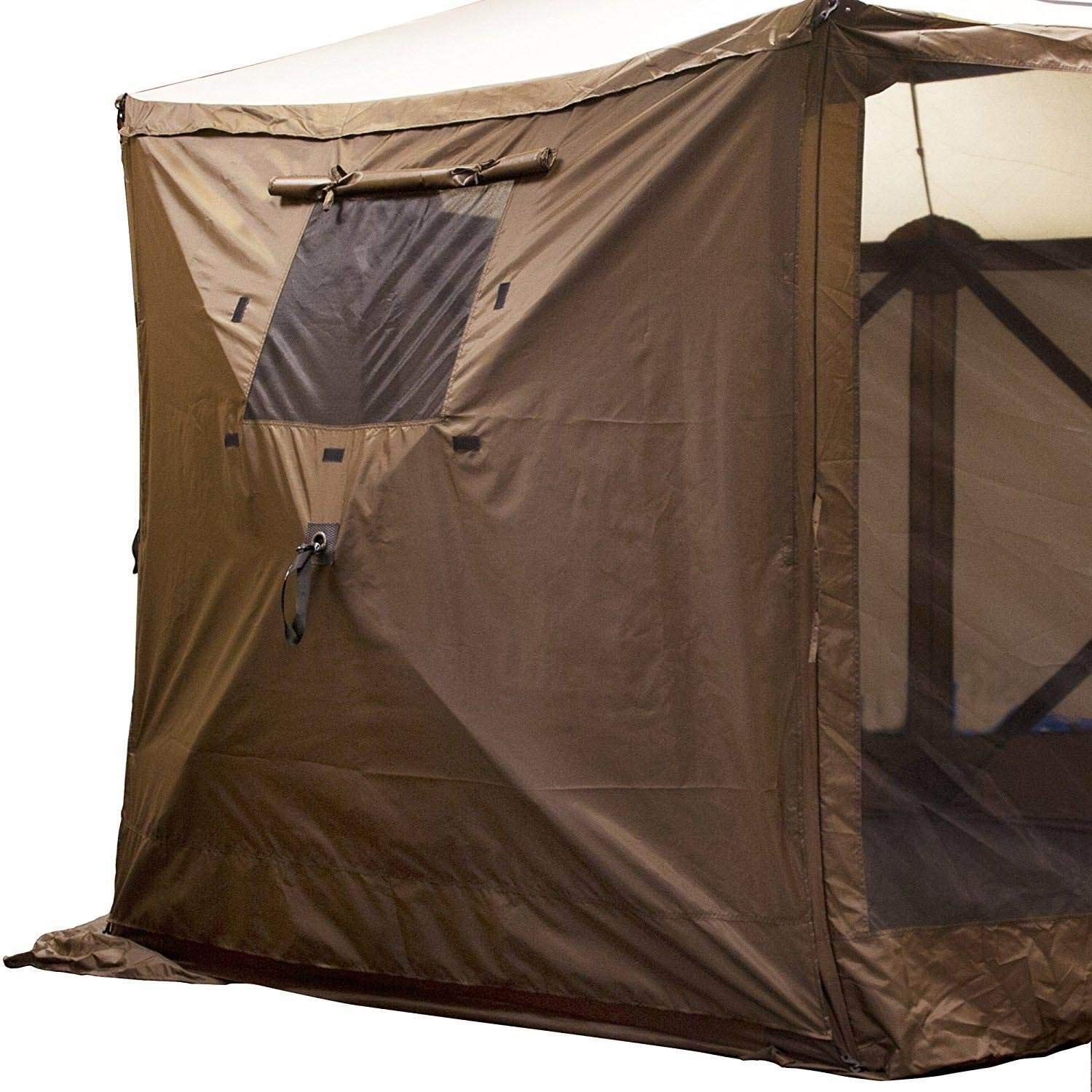 Clam Quick Set Wind Panels, Wind and Sun Protection for Tents, Essential Camping Accessories for Quick Set Traveler and Escape Gazebos, Brown
