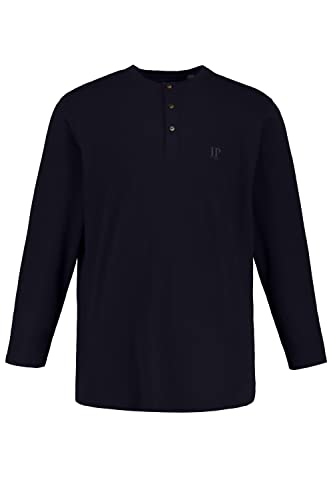 JP 1880 Menswear Big & Tall Plus Size L-8XL Henley, Basic, Top, Long-Sleeve, Button Placket, Up to 8XL Dark Navy XXXXX-Large 702555730