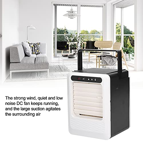 Portable Air Conditioners, Personal Space Mini Cooler Evaporative Desktop Spray Fan with 3 Wind Speeds Small AC Cooling Cool Mist Humidify Handle for Bedroom Room Home Camping Car Tent RV