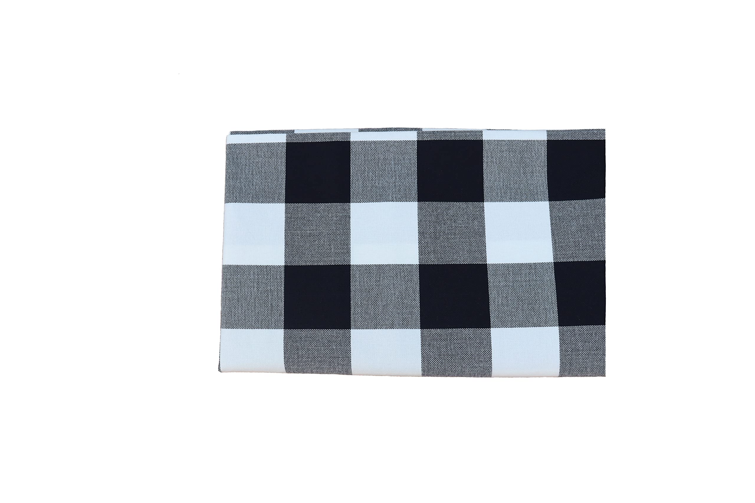 Jininworl Custom Size Bench Cushion, Checkered Gingham Plaid Pattern, High Resilience Upholstery Foam Long Chair Cushion Sofa Pads Outdoor/Indoor Patio Furniture (Black and White, Custom Size)