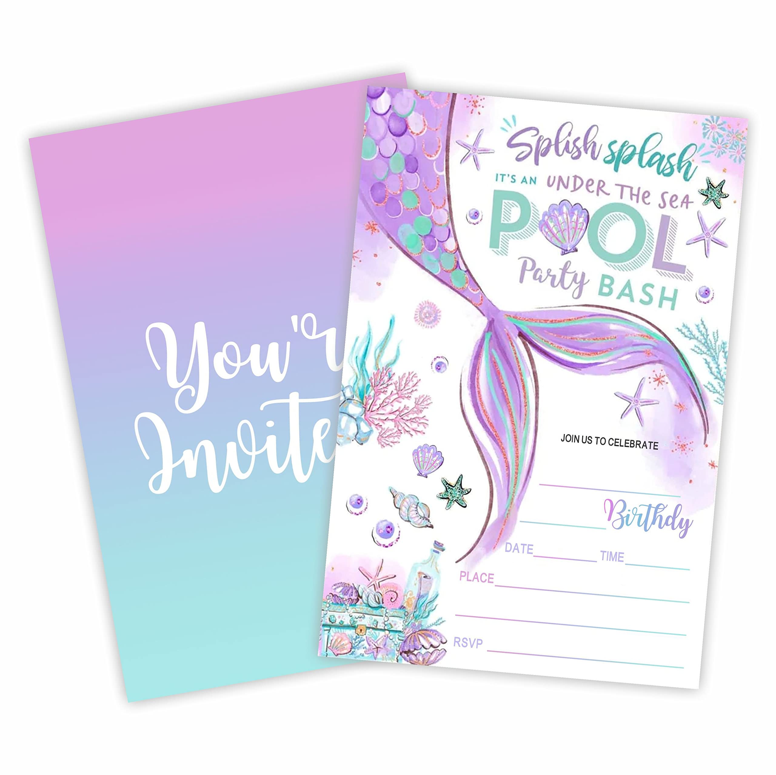 GREOXG Birthday Party Invitation Cards, 20 Pieces, Multicolor, 4 x 6 Inches