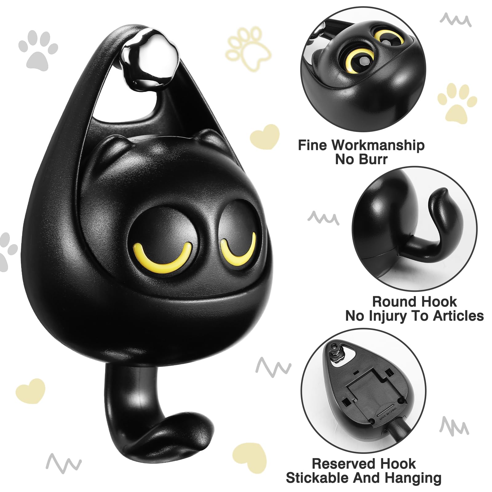 GUEDIEO ππ«ππππ’π―π πππ‘ππ¬π’π―π ππ¨π¨π€οΌ1Pcs Wink Cat Hooks for Hanging Towels, Hats,Coat,Cloth Bags, Belts, Key, for Wall Hanging Decorations to Carry up to 5.5 LBS