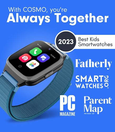 JrTrack 2 SE Smart Watch for Kids by Cosmo | 4G Phone Calling & Text Messaging | SIM Card & Flexible Data Plans | GPS Tracker Watch for Kids | Children’s Smartphone Alternative (Blue)