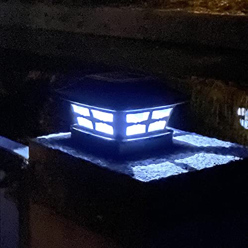 JSBDPHW Creative Personality LED Column Light Outdoor Solar Pillar Lamp Waterproof IP45 Courtyard Fence Post Light Villa Garden Lawn Decoration Landscape Light