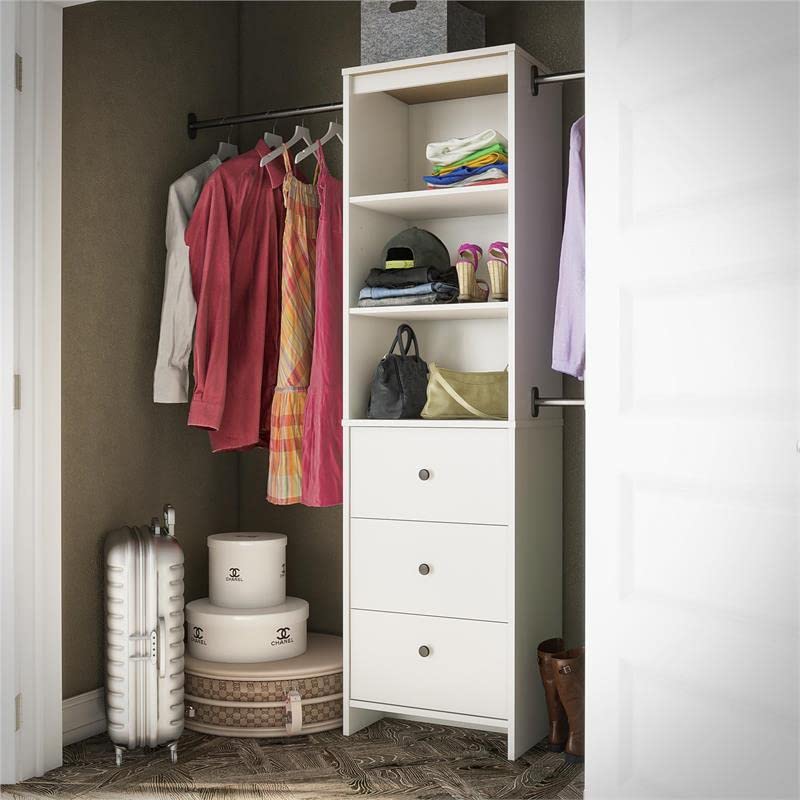 Systembuild Evolution Beckett Closet Storage Organizer, White
