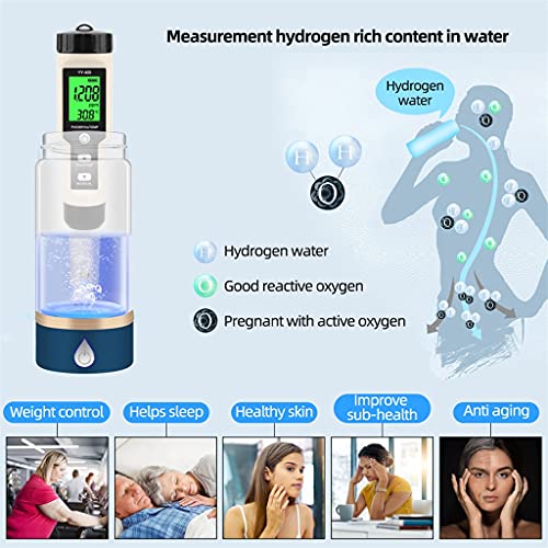 GHGHF 4 in 1 PH/H2/TEMP/ORP Meter Hydrogen Concentration Tester Digital Water Quality Tester PH Redox Monitor for Pool Aquarium