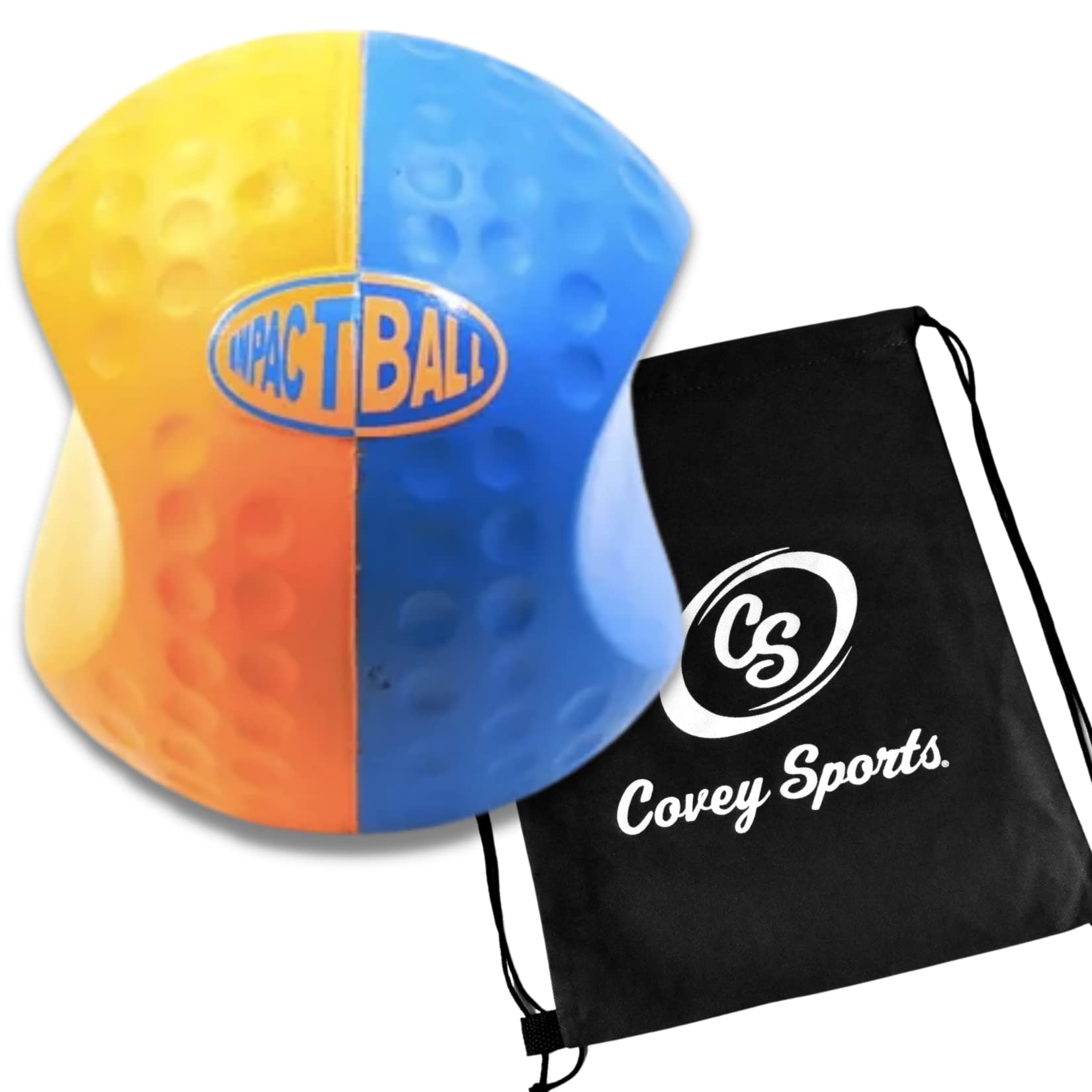 Covey Sports Impact Golf Ball Golf Swing Trainer Aid - (Small, Medium, & Large) - Golf Training Aid Equipment Balls for Improved Swinging, Chipping & Putting, Bundled Bag (Small (Orange/Blue))