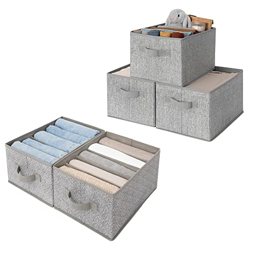GRANNY SAYS Bundle of 2-Pack Drawers Organizer Storage & 3-Pack Storage Bins Closet