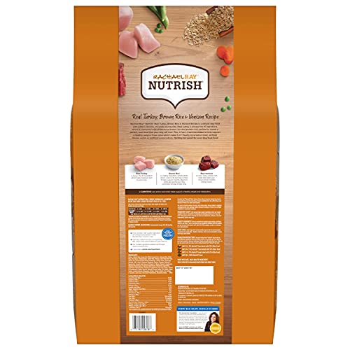 Rachael Ray Nutrish Dry Dog Food, Turkey, Brown Rice & Venison Recipe for Weight Management, 26 Pounds