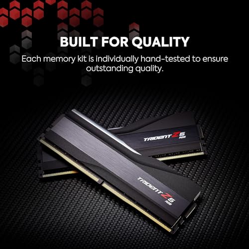 G.SKILL Trident Z5 RGB Series (Intel XMP 3.0) DDR5 RAM 64GB (2x32GB) 6000MT/s CL32-38-38-96 1.40V Desktop Computer Memory UDIMM - Matte Black (F5-6000J3238G32GX2-TZ5RK)