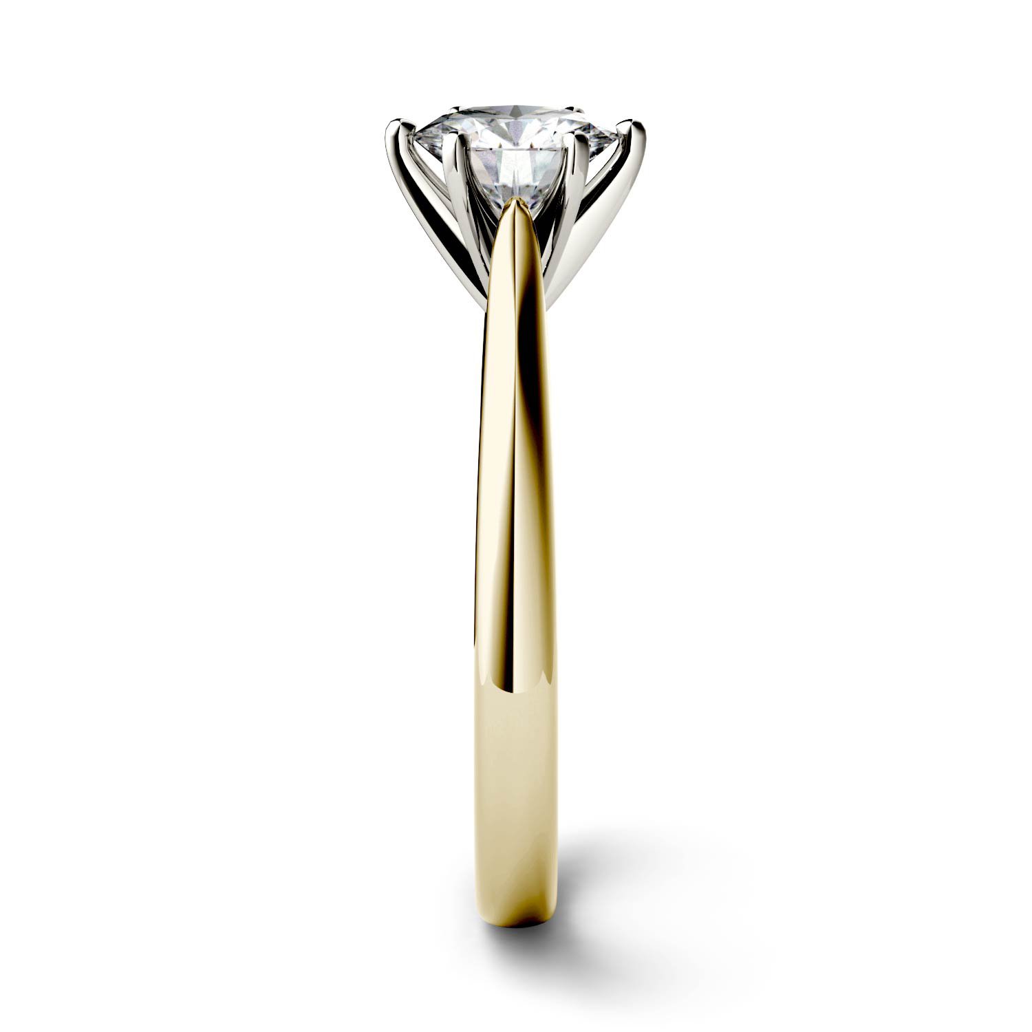 Charles & Colvard Created Moissanite 6.5mm Round Cut Solitaire Engagement Ring for Women | 1 cttw DEW | Lab Grown | Solid 14K Yellow Gold | Size 7