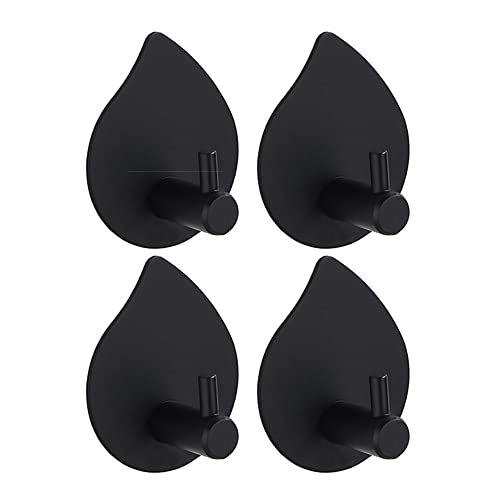Jasonandiris Adhesive Hooks Heavy Duty Wall Hooks Waterproof Stainless Steel Hooks for Hanging Coat, Hat,Towel Robe Hook Rack Wall Mount- Bathroom and Bedroom Wall Hangers 4-Packs