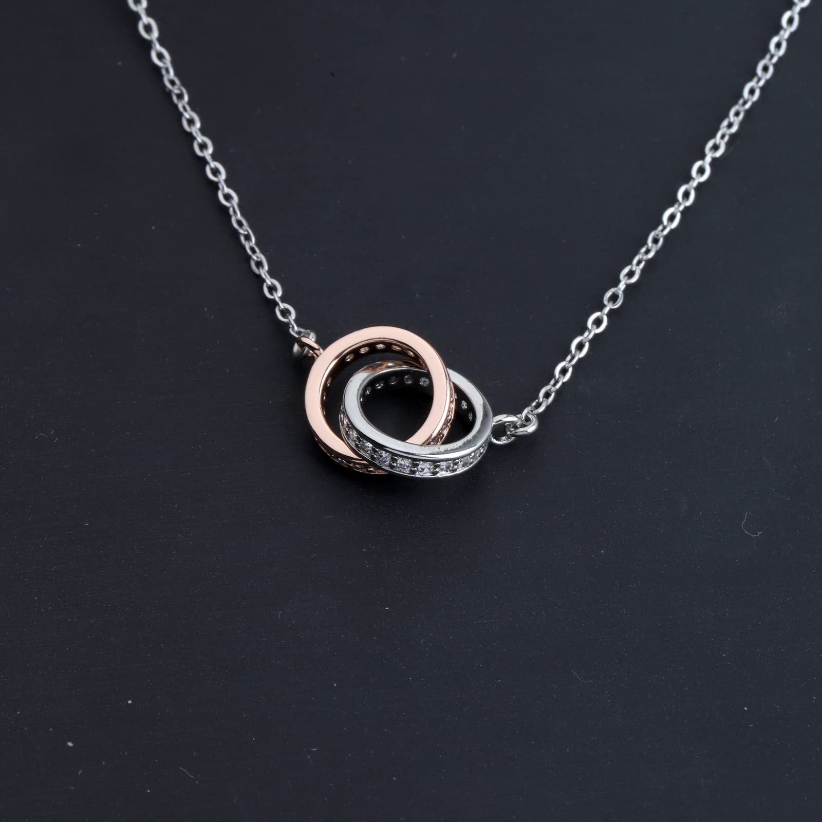 ENSIANTH Baptism Gift Thank you gift Shower Hostess Gift Baptism Gift Interlocking Circle Necklace Newborn Gift (Shower NE)