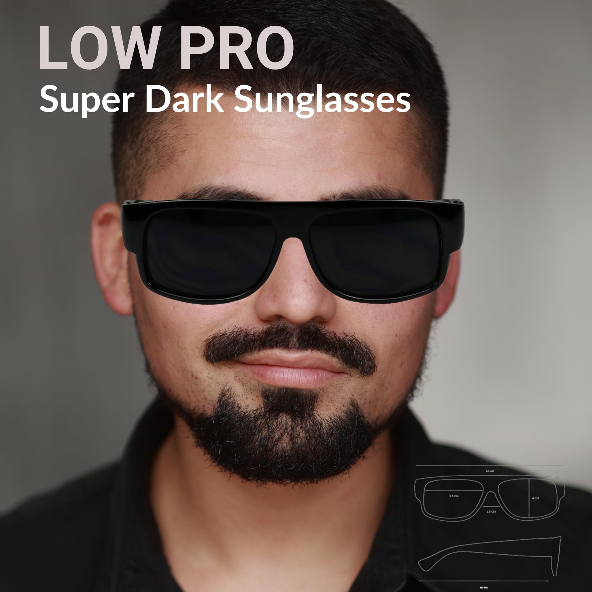 Eay E Cholo Old School Gansta Dark Blackout Lens OG Shades Locs Style Sunglasses, Black, Large