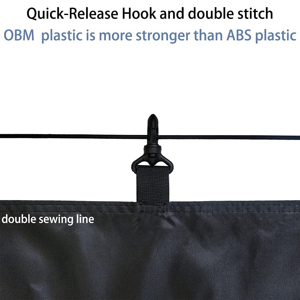 Chunake Cockpit Cover UV60+ 420D Oxford with PVC Coating Seat Cover with 3 Elastic Rope to Adjustment. (Large（60 * 29inch）, 1 Pack)