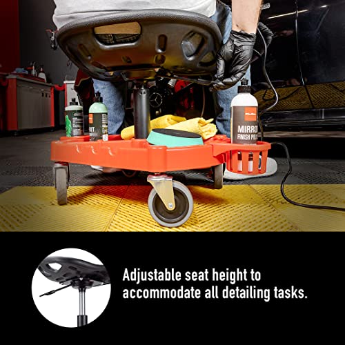 Maxshine Detailing Stool β Heavy Duty Car Detailing Chair, Adjustable Height, Multifunctional Holders, Ergonomic Seat, Maximizing Your Mobility and Convenience for Storing Car Cleaners and Tools