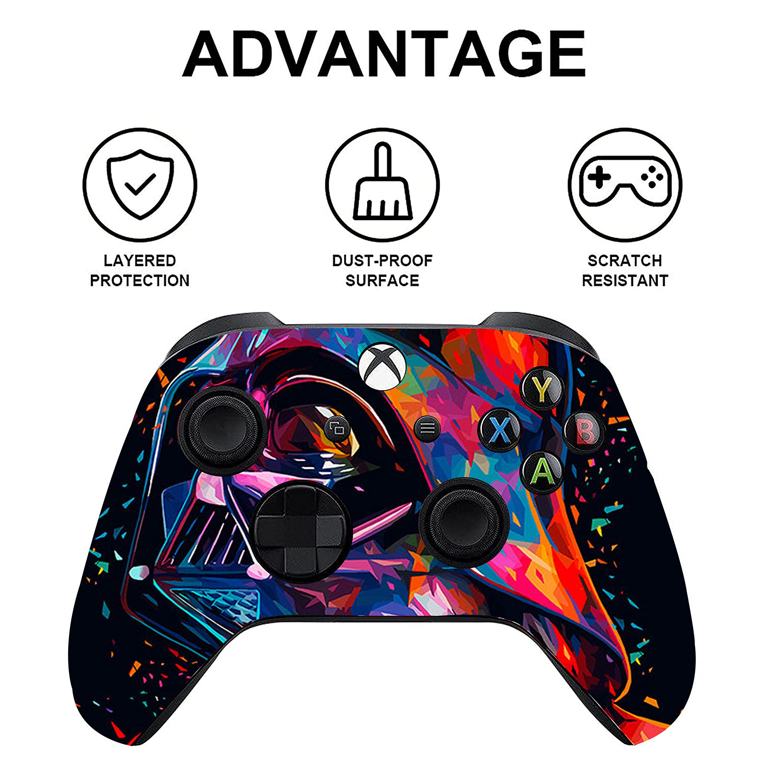 Cool X-Box Series X Skin Set,Fashion Protector Wrap Cover Protective Faceplate Full Set Compatible with X-Box Series X Console and Controller Skins