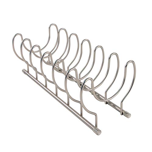 Spectrum Diversified Euro Kitchen Lid Organizer for Plates, Cutting Boards Bakeware, Cooling Racks, Pots & Pans, Serving Trays, and Reusable Containers, Satin Nickel