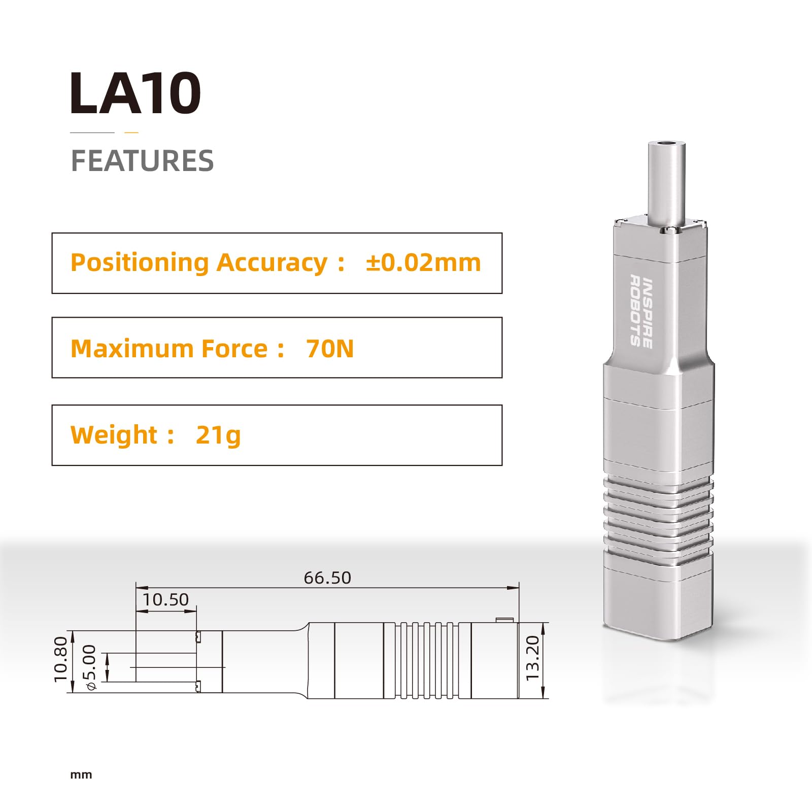 High Precison Micro Linear Servo Actuator,8V,Stroke 10mm,Force 12.6lbs(56N),Speed 16mm/s-36mm/s|for Robotics,Industrial,Automation,Medical and Healthcare Equipment,Aerospace,Education|LA10-031D