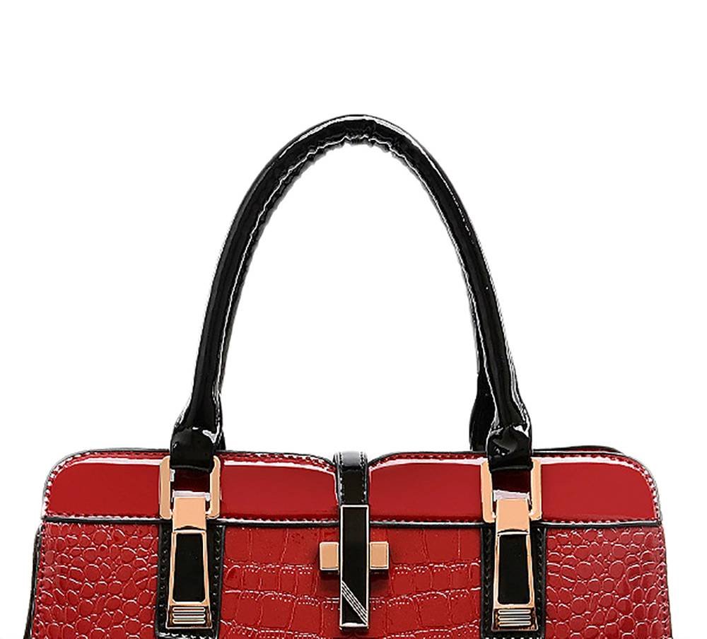 QZUnique Women's Fashion Top Handle Elegant Lady Style Cross Body Shoulder Bag Red