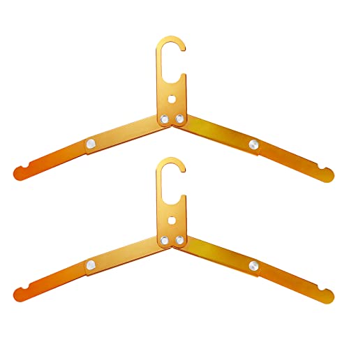 Tsnamay 2Pcs Orange Closet Clothes Hangers Folded Hangers Travel Hangers Metal Aluminum Hanger