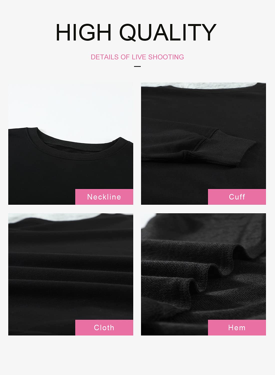 Dokotoo Womens Ladies Plus Size Cotton Basic Oversized Crewneck Long Tunic Sweatshirts for Women Long Sleeve Comfy Cozy Winter Fleece Pullover 2023 Fall Tops Casual Loose Fit Tees Shirts Black XXL