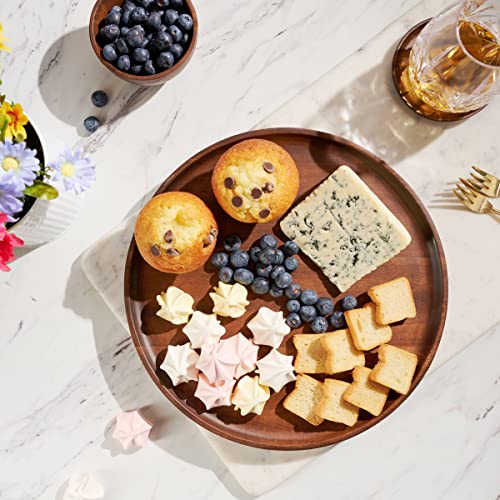 Table Concept Serving Tray, Round Wooden Serving Tray, Serving Platter, Charcuterie Board, Housewarming Gifts - 12"