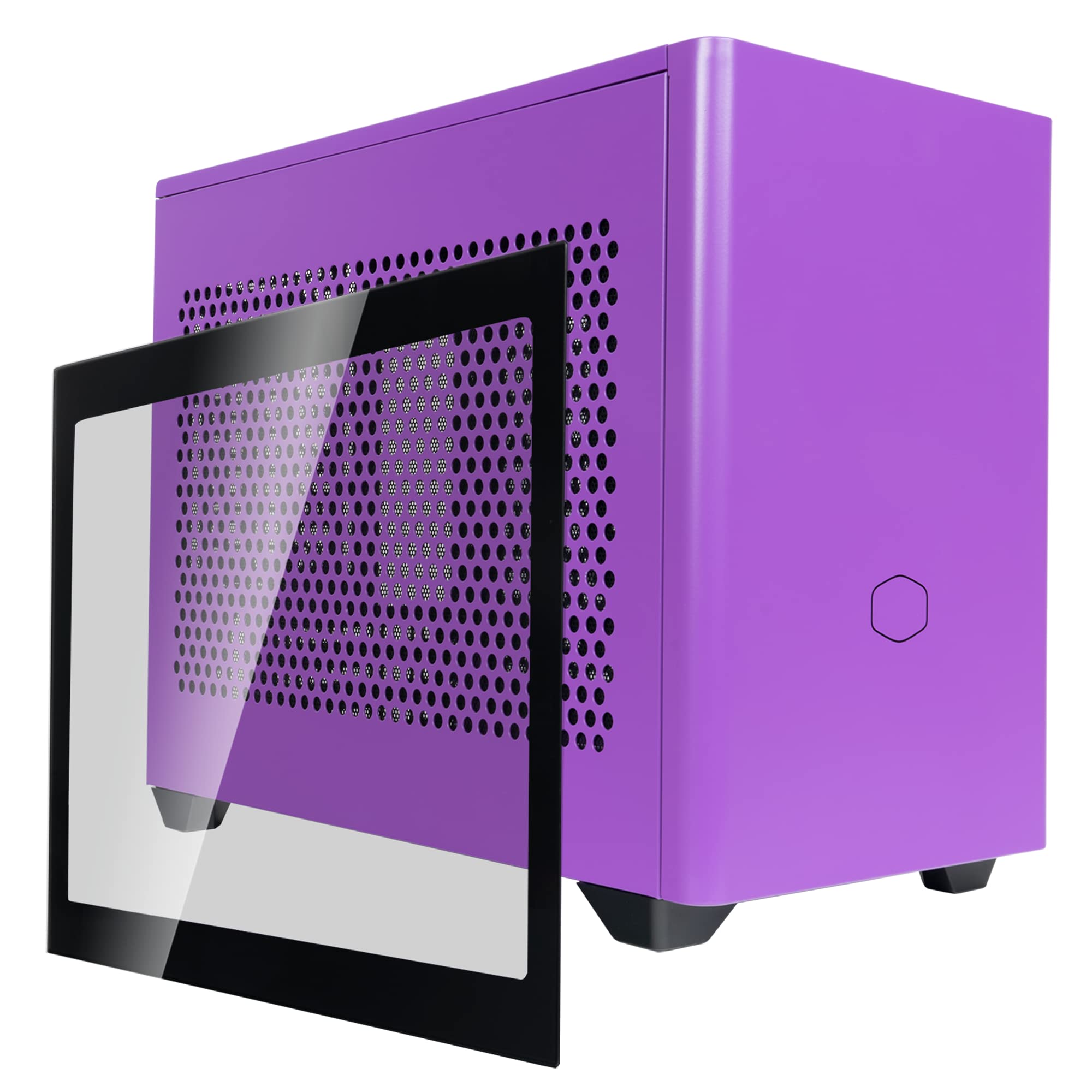 Cooler Master NR200P Nightshade Purple SFF Small Form Factor Mini-ITX Case, Tempered Glass or Vented Panel, Vertical Mounting GPU, PCI Riser Cable, Triple-Slot GPU, Tool-Free (MCB-NR200P-PCNN-S00)