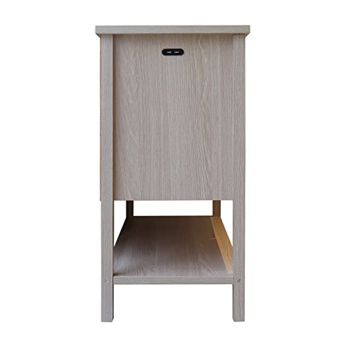 LUSUOWLZ Sideboard Storage Cabinet with USB Charger, Console Table with 2 Tire, Wooden Accent Buffet Cabinet, Console Table for Hallway Living Room & KitchenâŚ