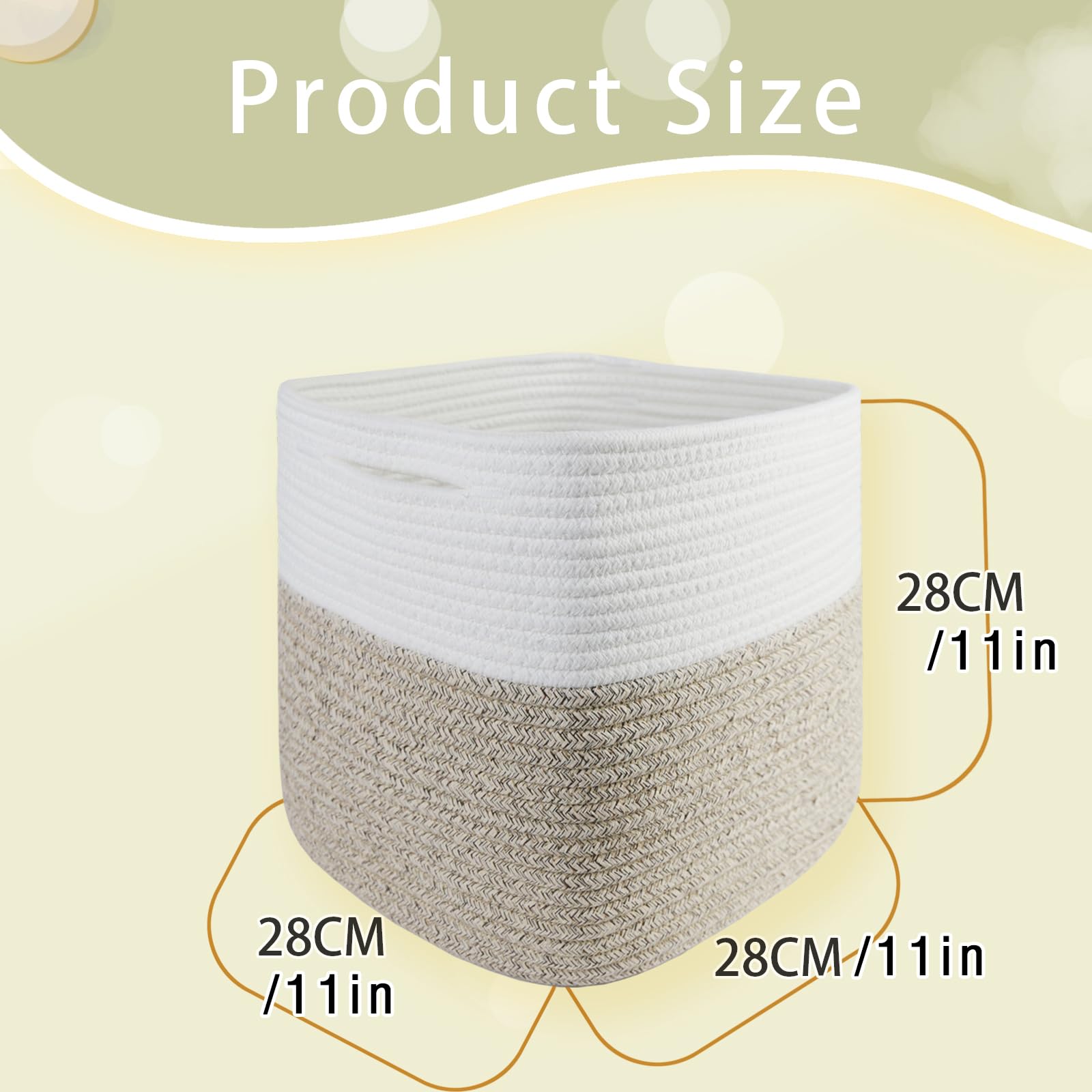 childishness ndup Woven Storage Cubes baskets for shelves,Baby Toy Basket for Shelves - Stylish Storage Baskets for Organizing, Laundry (Mixed Brown & off White)