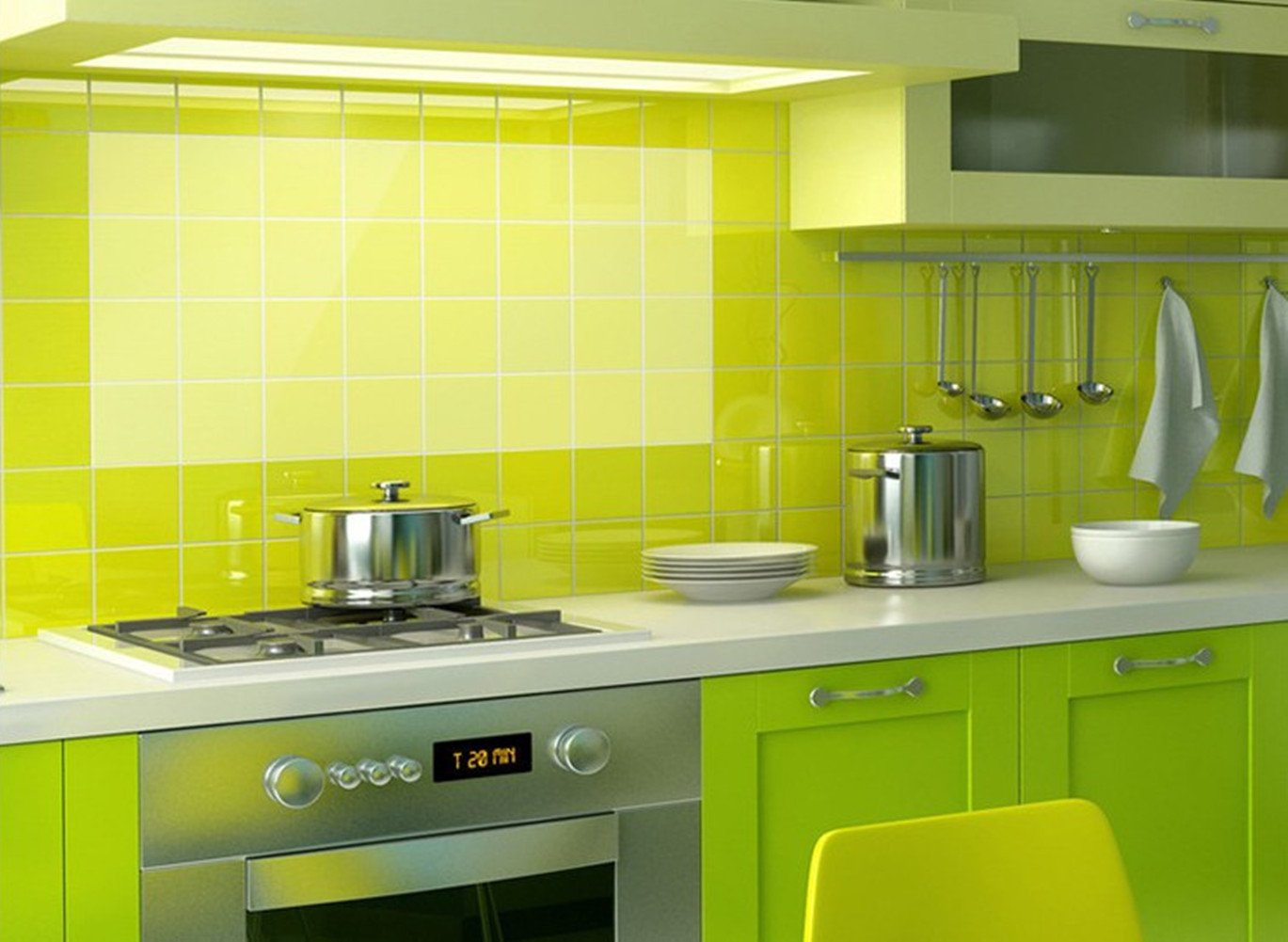 Emoyi Kitchen Backsplash Wallpaper Stickers Waterproof Oilproof High Temperature Resistant Transparent PVC,17.5inchesx27.5inches /6pcs