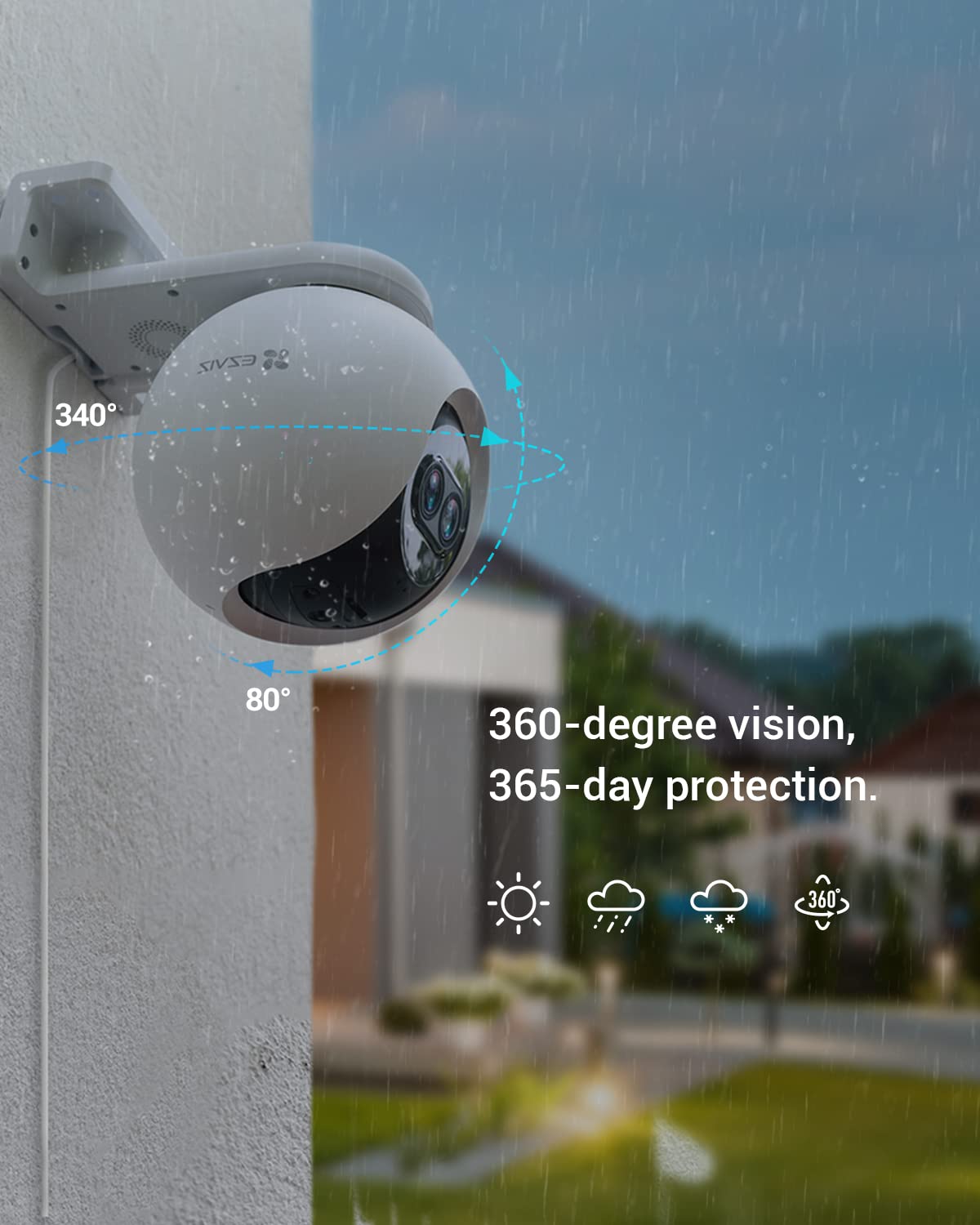 EZVIZ Security Camera Outdoor, 1080P Pan/Tilt/Zoom WiFi Camera, 8× Mixed Zoom IP65 Waterproof| C8PF Smart Plug T30-B