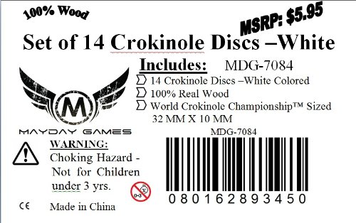 White Wooden Crokinole Discs - Set of 14