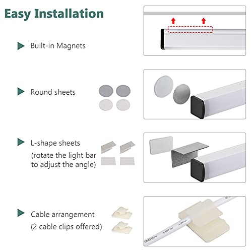 LED Under Cabinet Lighting Plug-in, 12 Inch Under Cabinet Lights, 3 Colors(2700K,4000K,6500K), USB Led Light Strip Bar, Under Counter Light for Kitchen/Workbench/Shelf/Desk