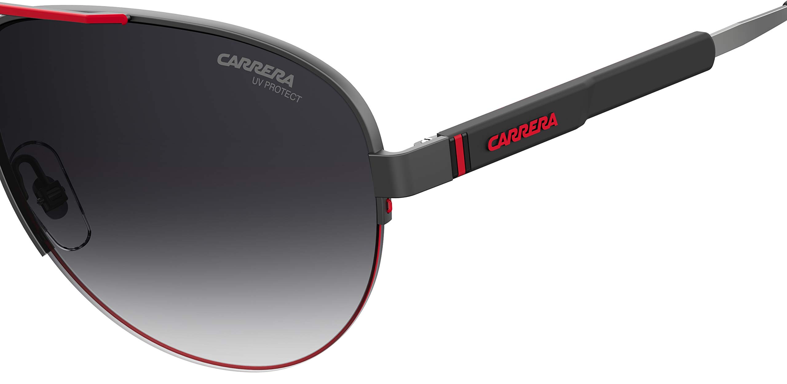 Carrera 8030/S Sunglasses CA8030S-0SVK-9O-6215 - Semi Matte Ru Black Frame, Dark Gray Gradient