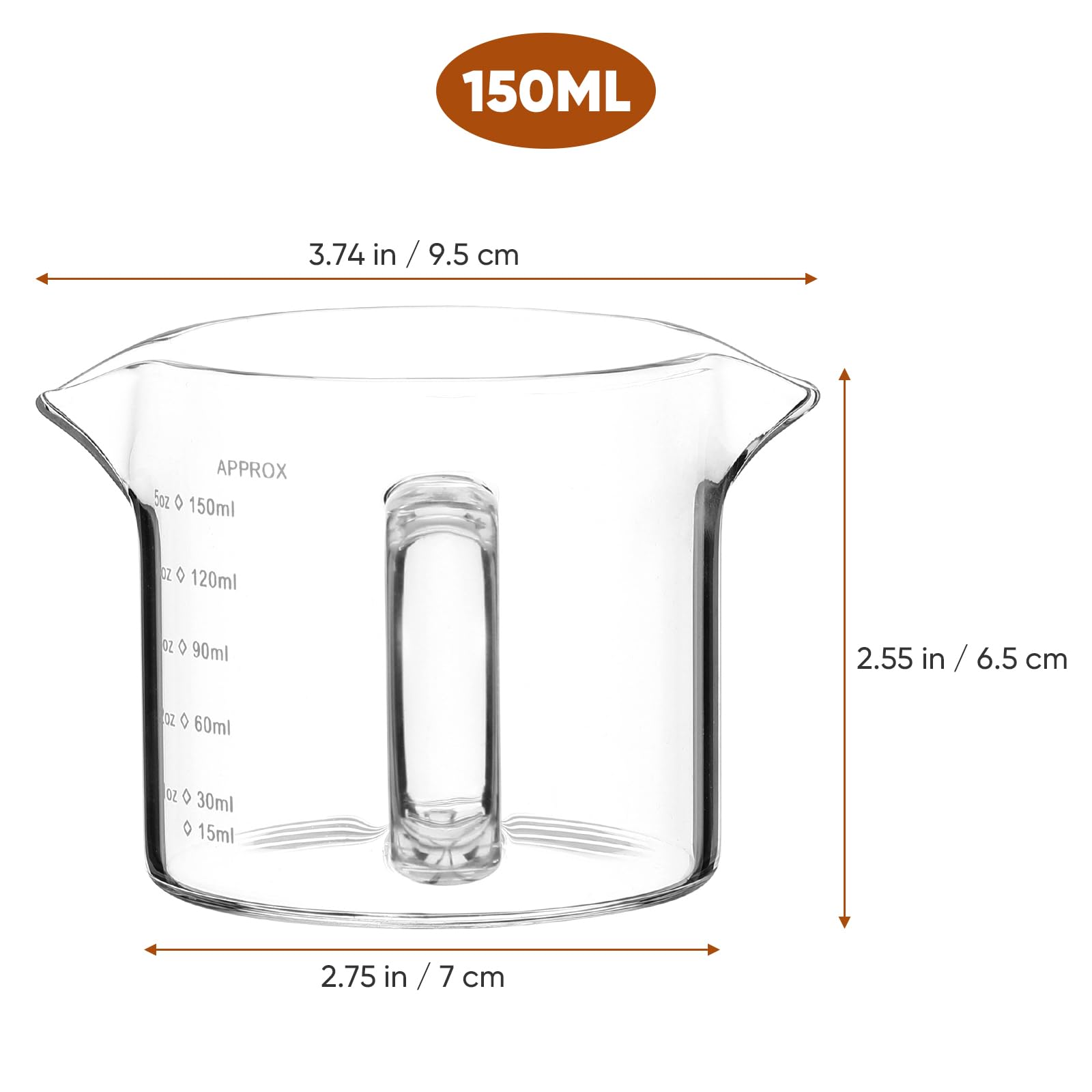 HOLIDYOYO Small Glass Pitcher Creamer Pitcher Tea Pitcher Coffee Milk Creamer Pitcher Milk Frothing Pitcher Sauce Pitcher Creamer Jug Serving Pitcher for Tea Maple Syrup 150ml