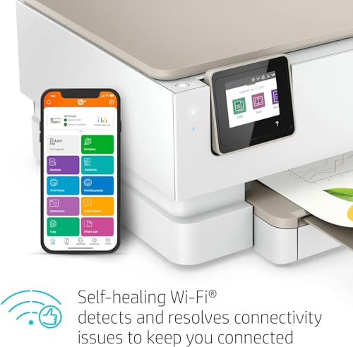 HP Envy Inspire 7255e Wireless Color All-in-One Printer with Bonus 6 Months Instant Ink (1W2Y9A) (Renewed Premium), White