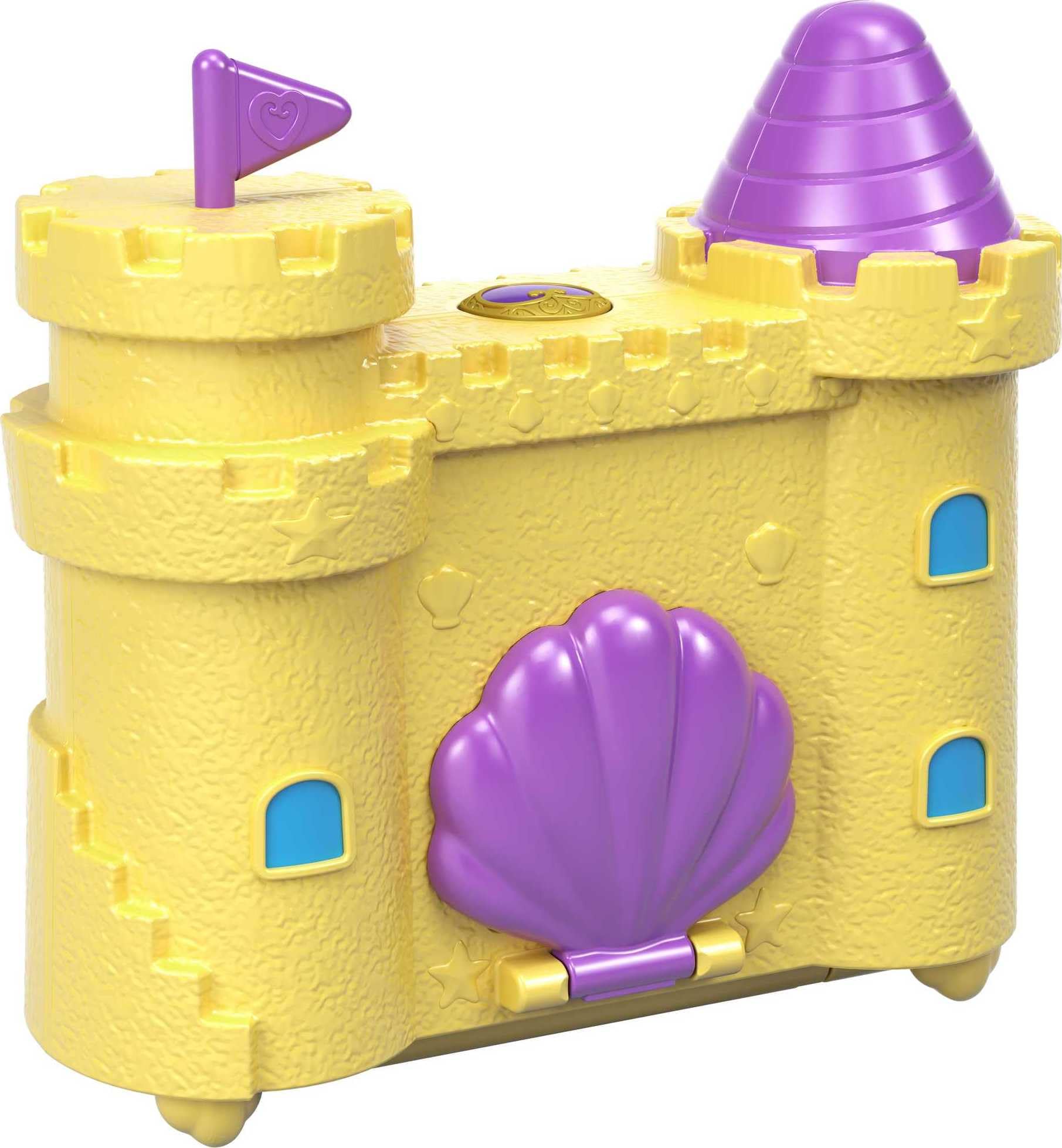 Polly Pocket Travel Toy with 2 Micro Dolls, Dolphin Pet & Water Play Accessories, Pocket World Surf βnβ Sandventure Playset