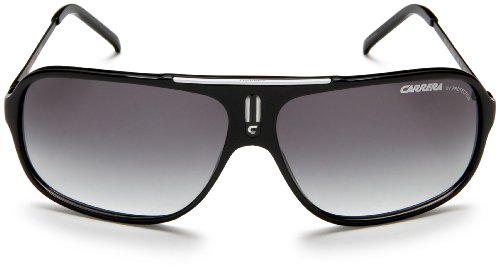 Carrera Cool/S Pilot Sunglasses, Black and White Frame/Grey Gradient Lens, 68 mm