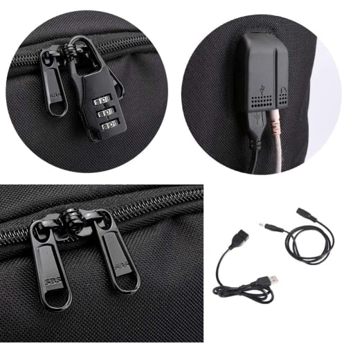 Taizicity Smile Luminous Backpack with USB Charging Port & Anti-theft Lock & Bookbag Daypack Laptop Backpack (Black)