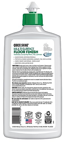 Quick Shine Sustainable Hard Surface Floor Mop Kit with 3 Reusable Pads & 1 Safer Choice Floor Finish Cleaner 16oz | Use Wet + Dry | Squirt, Spread, Done | Hardwood, Luxury Vinyl Plank, Laminate
