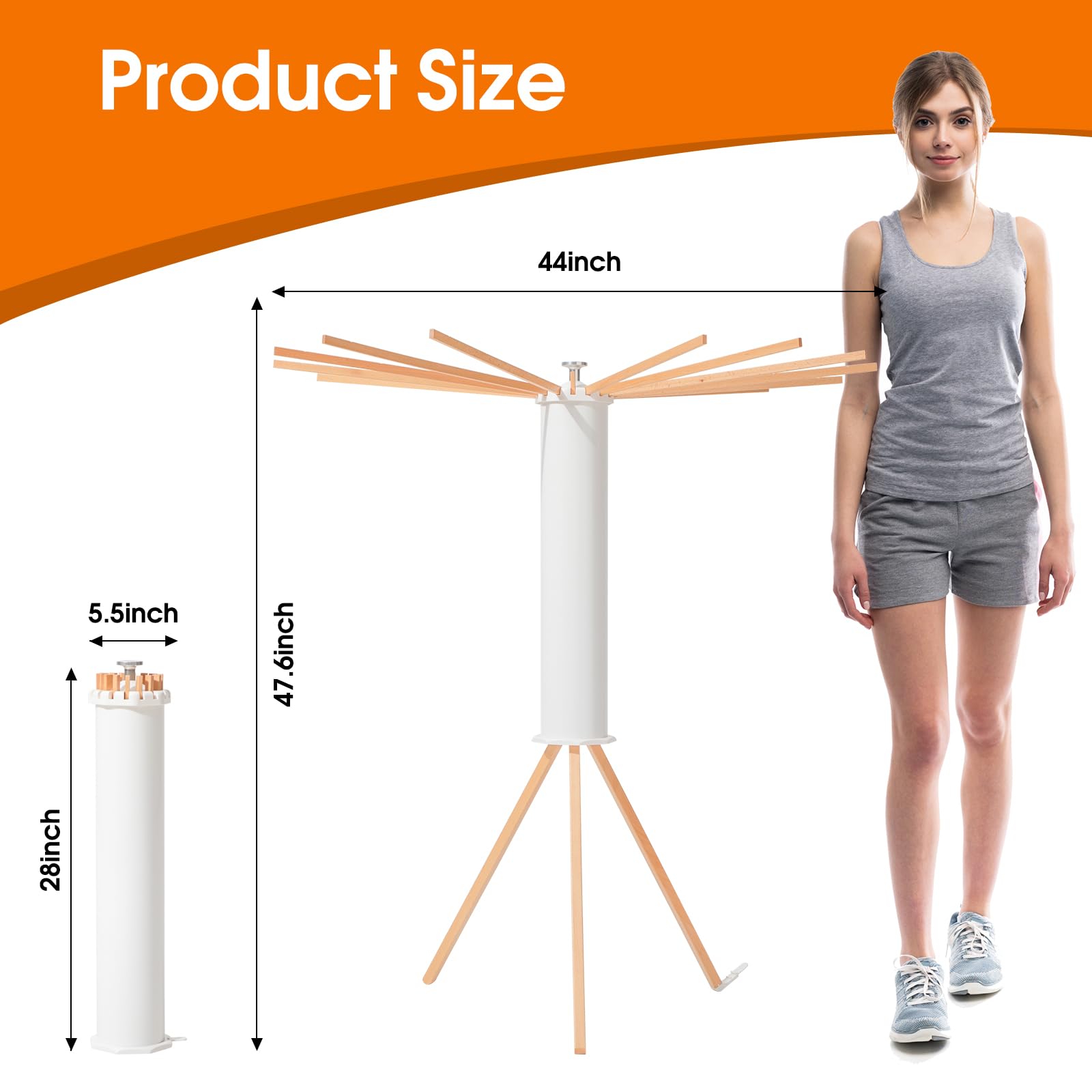 Greeze Tripod Clothes Drying Rack, Foldable Drying Rack Laundry Portable Drying Rack Indoor and Outdoor Use Octopus Drying Rack for Clothes Space Saving
