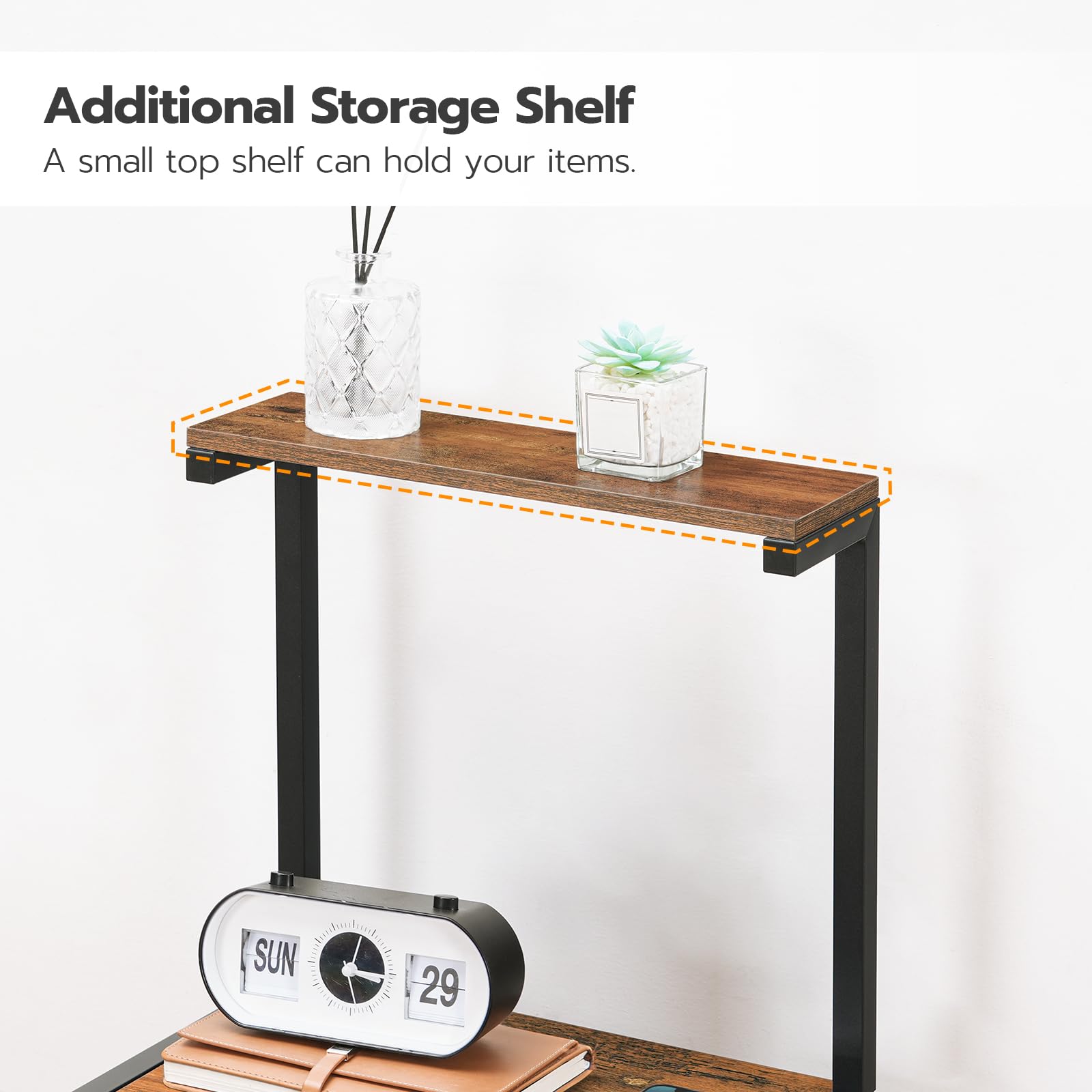 HOOBRO Nightstand with Charging Station, End Table with 3 Drawers and Storage Shelves, Side Table with USB Ports and Outlets, Bedside Table for Bedroom, Rustic Brown and Black BF131UBZ01