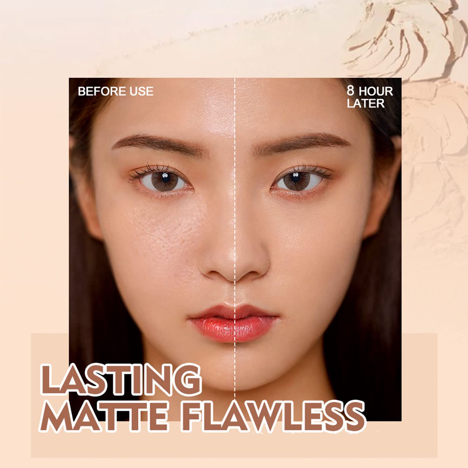 Face Powder | Oil Control Face Pressed Powder | Matte Smooth Setting Powder Makeup | Silk Soft Mist Powder Cake Long-Lasting Waterproof (02 Natural Nude)
