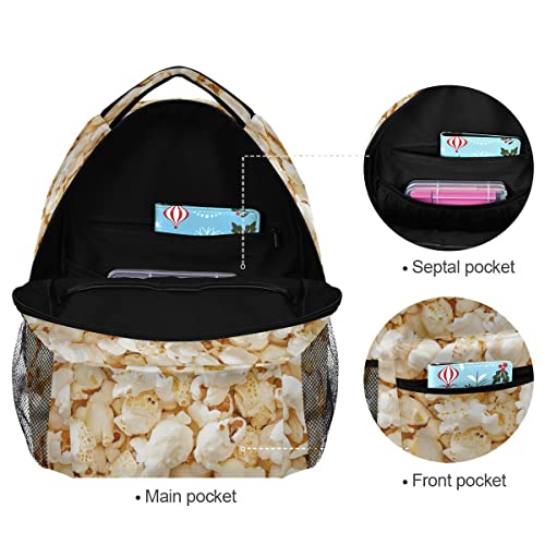 Glaphy Popcorn Pattern Backpack School Bookbag Lightweight Laptop Backpack for Men Women Kids