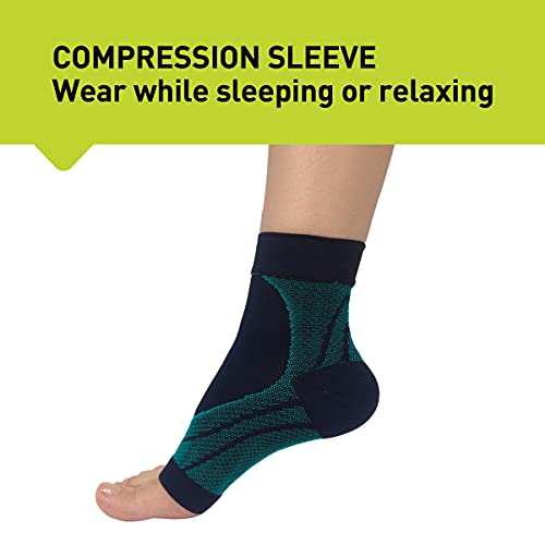 PROFOOT Plantar Fasciitis Pain Relief Kit with Shoe Insoles, Arch Support Cushions, Compression Sleeve & Foot Massage Ball, Women's Size 6-12 (4 Piece Set)