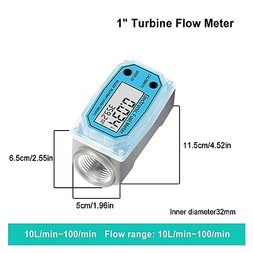 Flow Control Meter 1 Inch Flow Meters Flowmeter, Gauge PCB Electronic Flow Indicator Sensor for Gasoline Methanol Kerosene Water Used in Petroleum,Food, Etc.