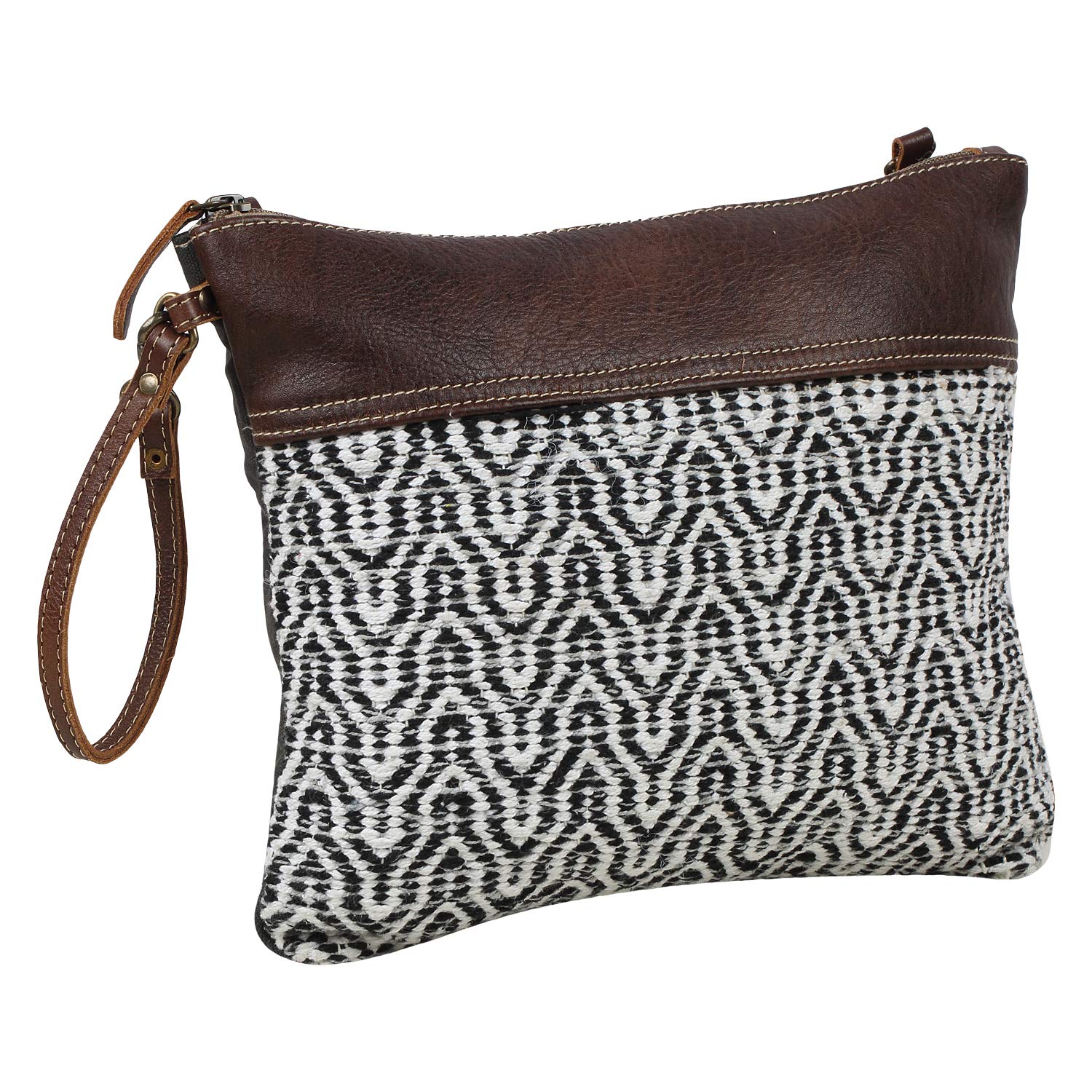 Myra Bag Mix n' Match Upcycled Canvas & Leather Crossbody Bag S-1578